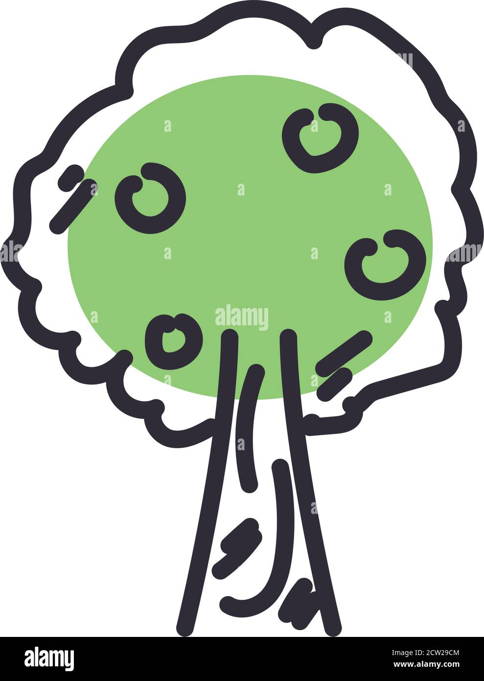 Tree line and fill style icon design, Nature plant season environment ...