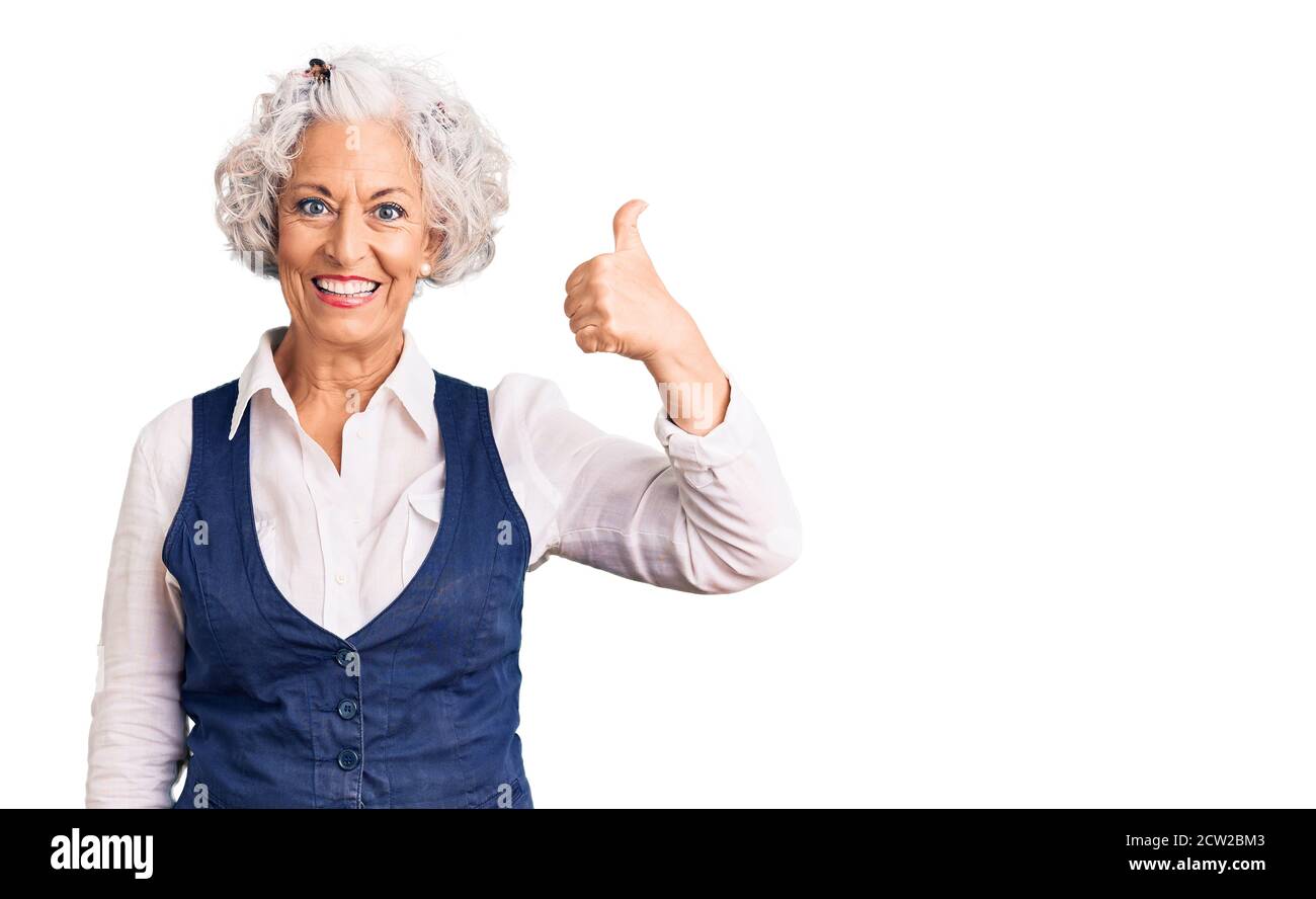 Positive grey haired elderly Cut Out Stock Images & Pictures - Alamy