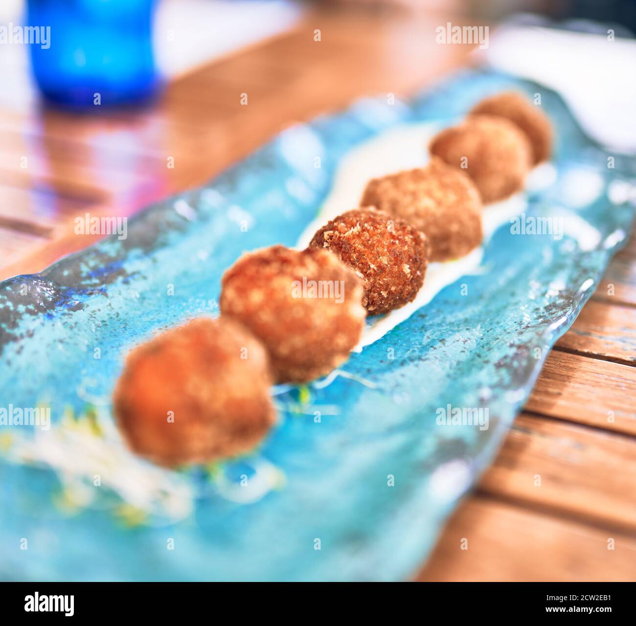 Delicious dish of fried crispy croquettes Stock Photo - Alamy