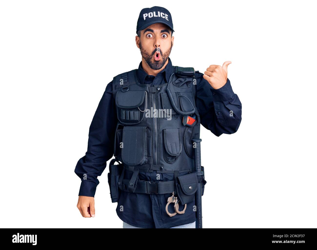 Man police officer pointing thumb hi-res stock photography and images ...