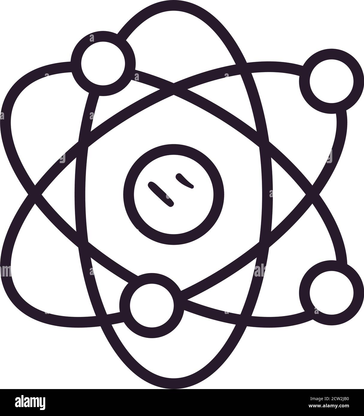 Atom line style icon design, science chemistry and molecular theme ...