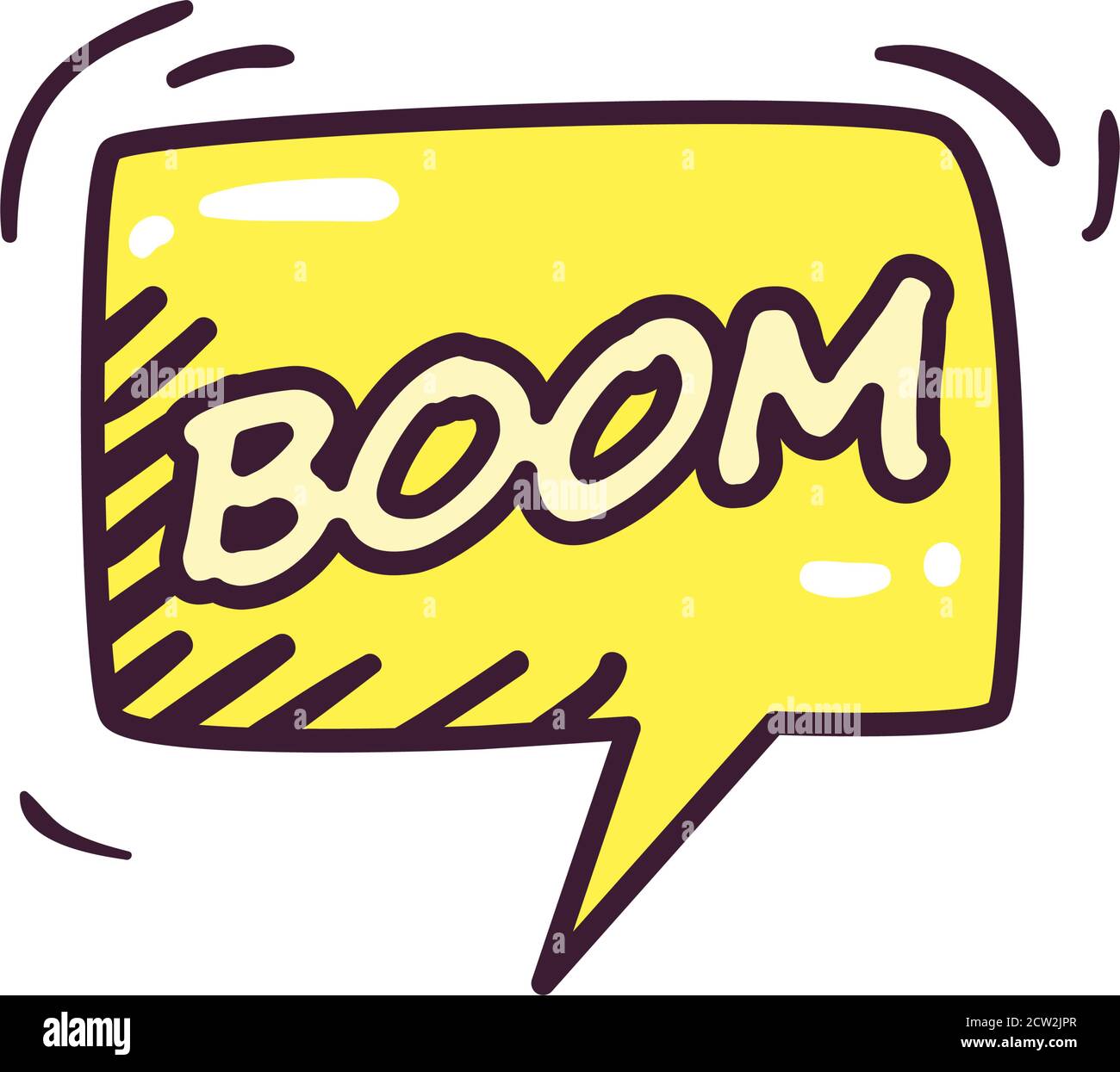 pop art boom bubble line and fill style icon design of retro expression ...
