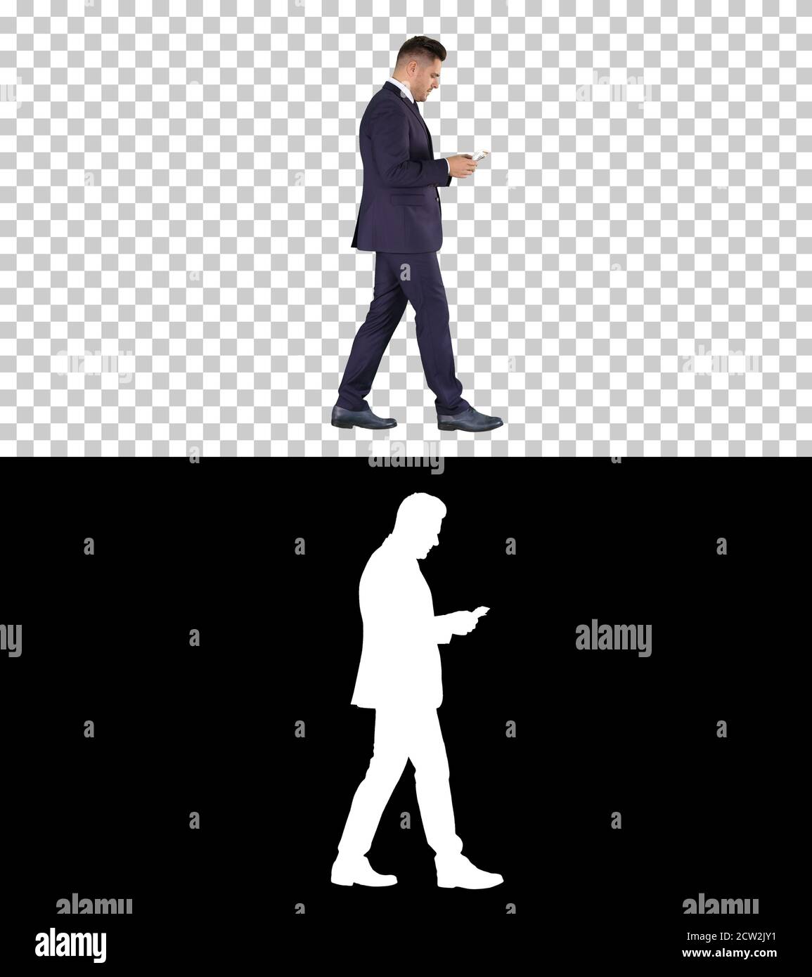Rich man counts the money walking, Alpha Channel Stock Photo - Alamy