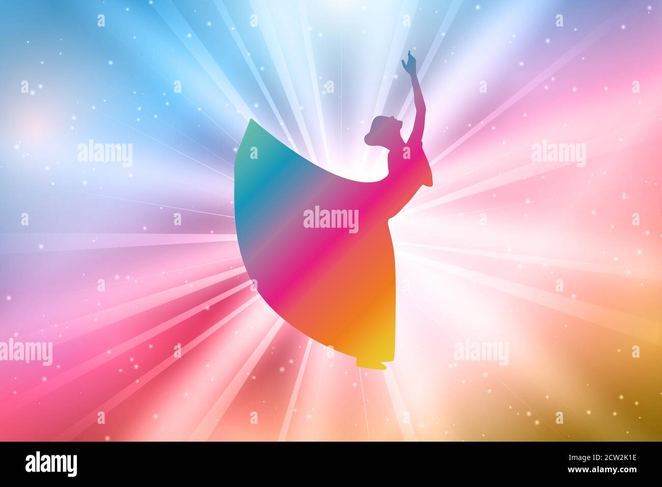 A Dancing Girl Silhouettes, Colorful, Rainbow Stock Vector Image & Art ...
