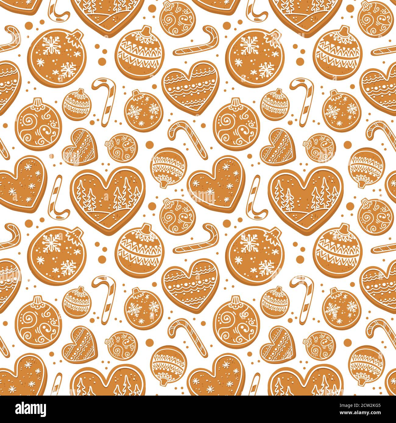 Vector christmas ginger cookies, gingerbread seamless pattern Stock ...