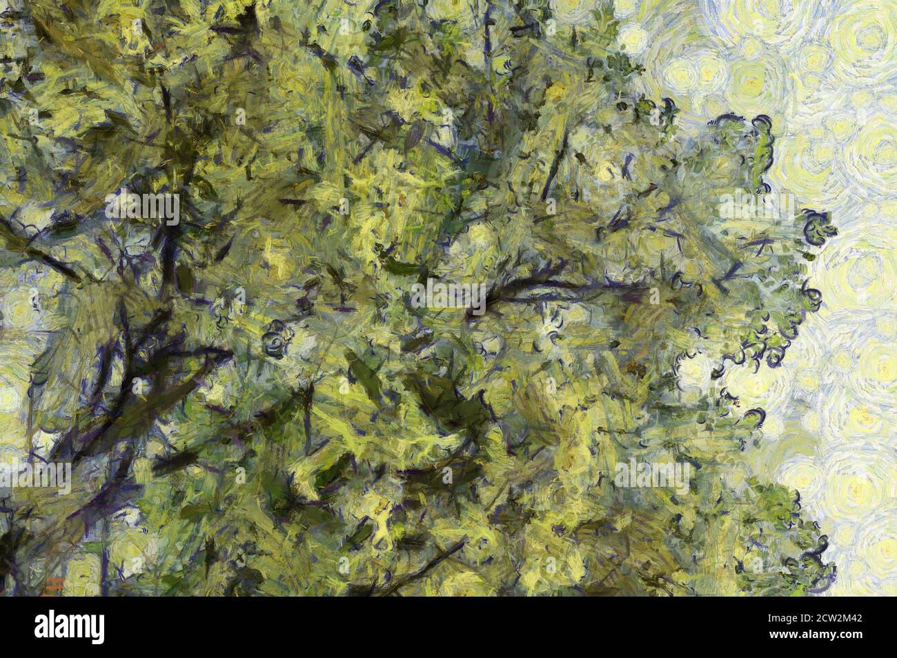 Trees and branches Illustrations creates an impressionist style of ...