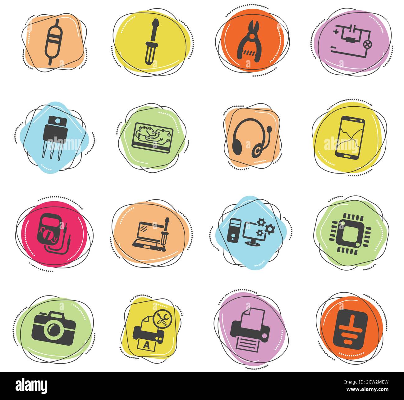 electronics repair icon set Stock Vector Image & Art - Alamy