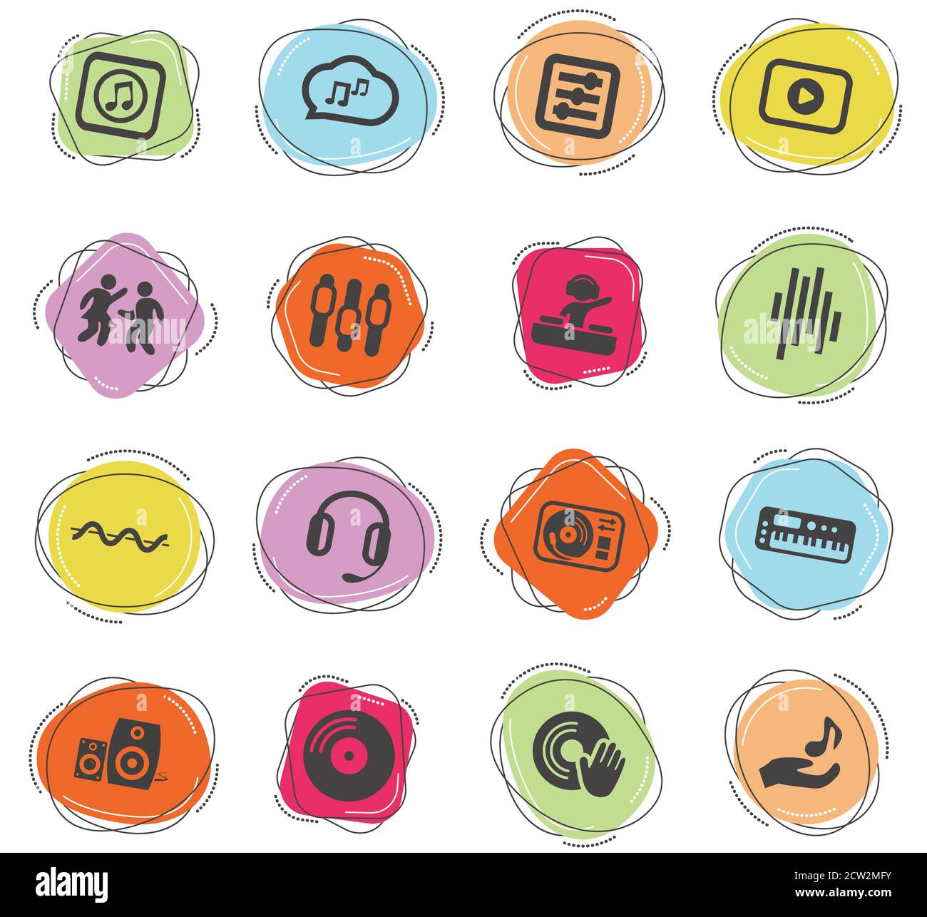 electro music icon set Stock Vector Image & Art - Alamy