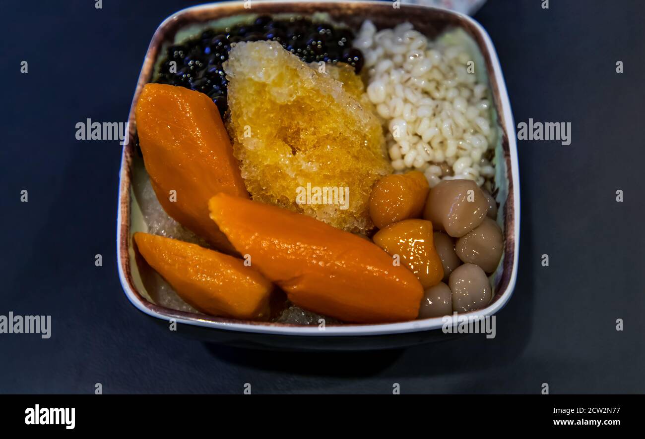 Traditional taiwanese iced dessert. Include Taro balls, Sweet potato ...