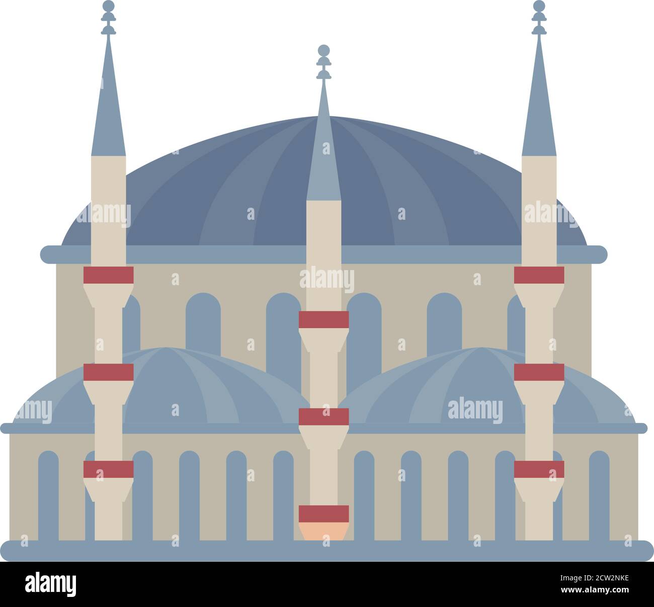 Turkish blue mosque building detailed style icon design, Turkey culture ...