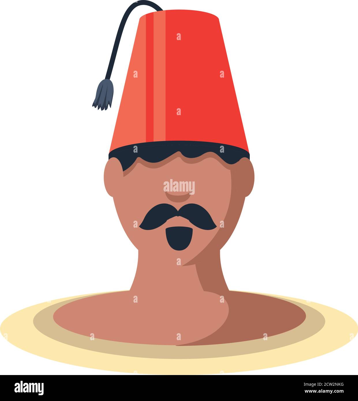 Turkish man with hat detailed style icon design, Turkey culture travel ...