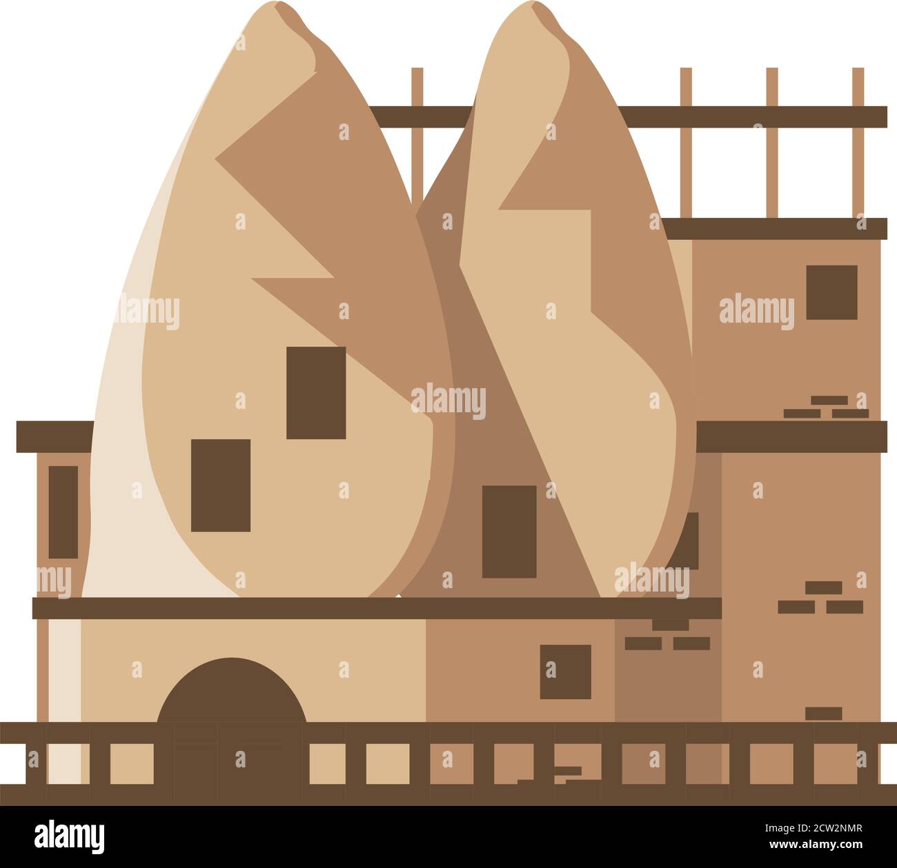 Turkish landmark building detailed style icon design, Turkey culture ...