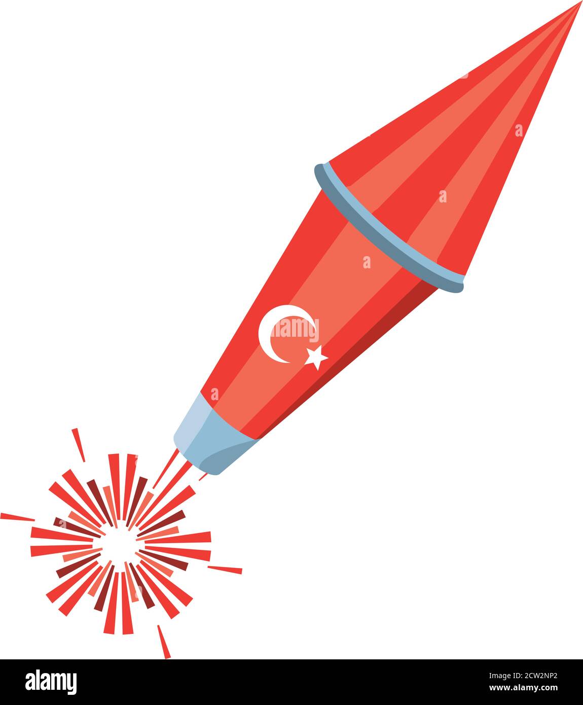 Turkish rocket firework detailed style icon design, Turkey culture ...