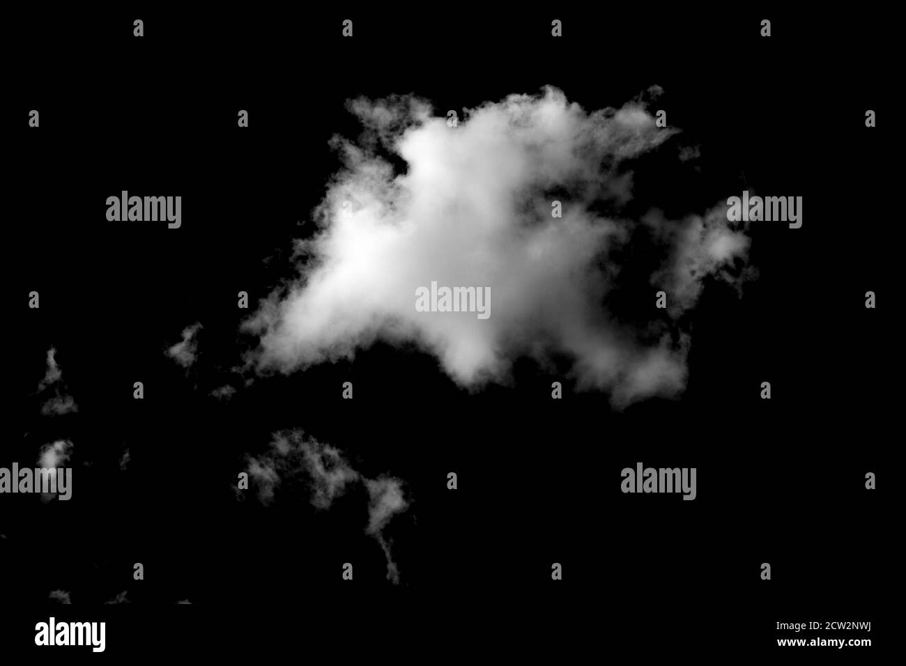 white cumulus cloud isolated on black background Stock Photo - Alamy