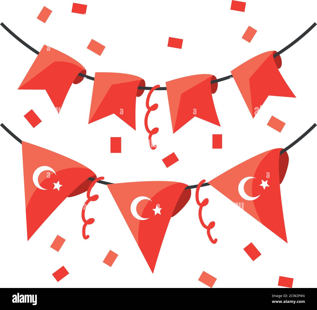 Turkish banner pennnat detailed style icon design, Turkey culture ...