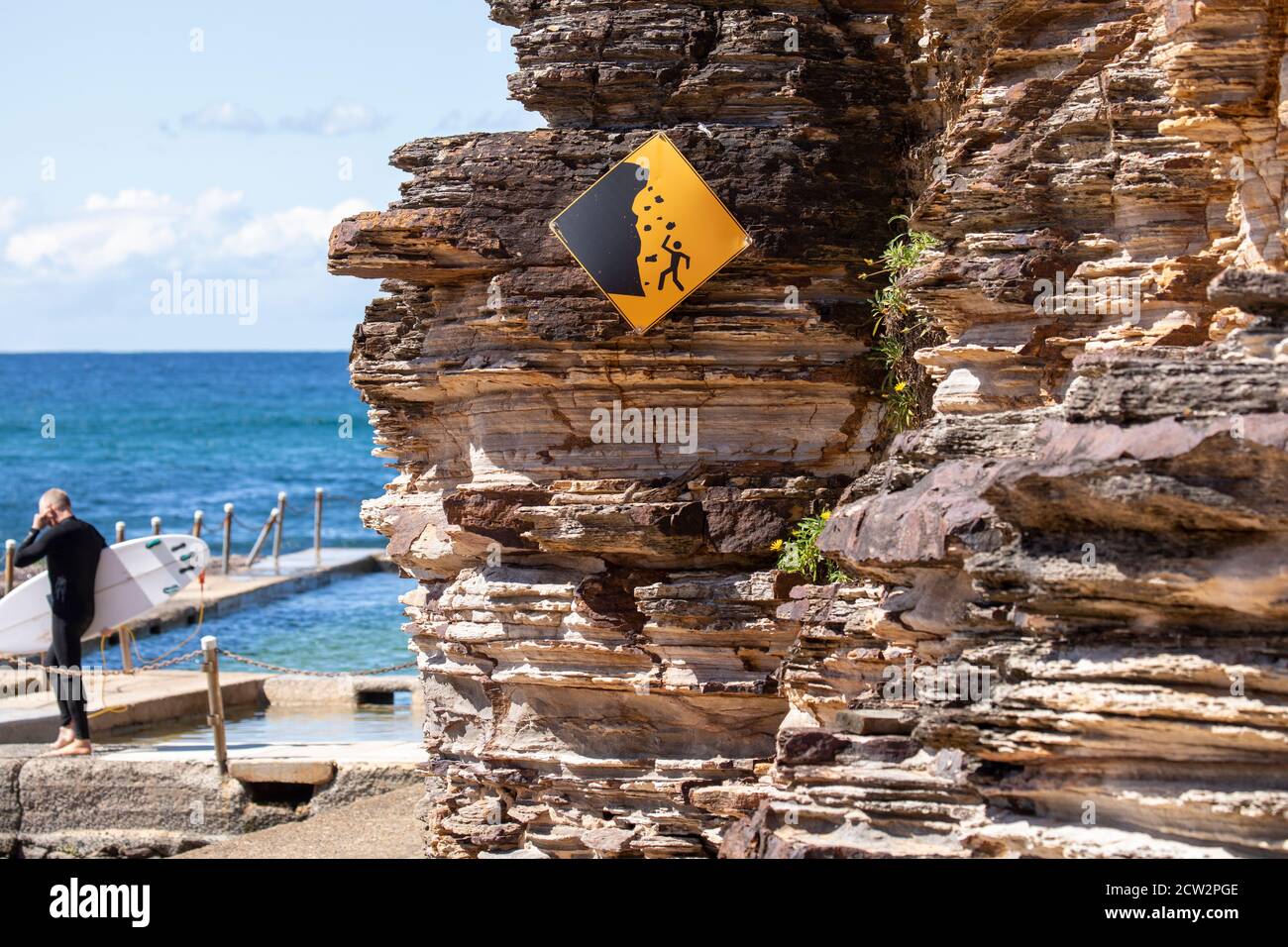 Falling Rocks Sign High Resolution Stock Photography and Images - Alamy