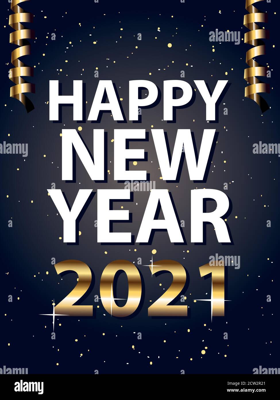 2021 Happy new year and confetti gold style design, Welcome celebrate ...