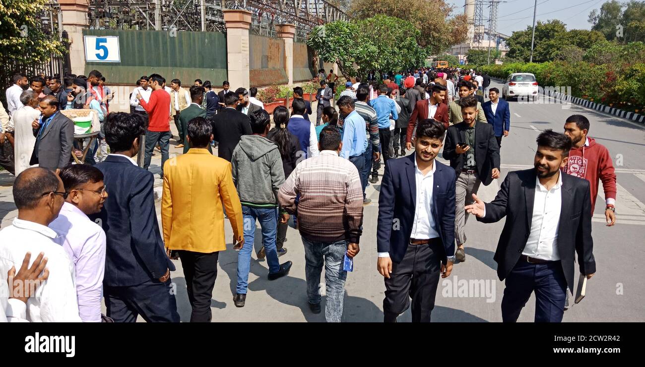 CITY DELHI, INDIA - JANUARY 25, 2020: Indian professional people crowd ...