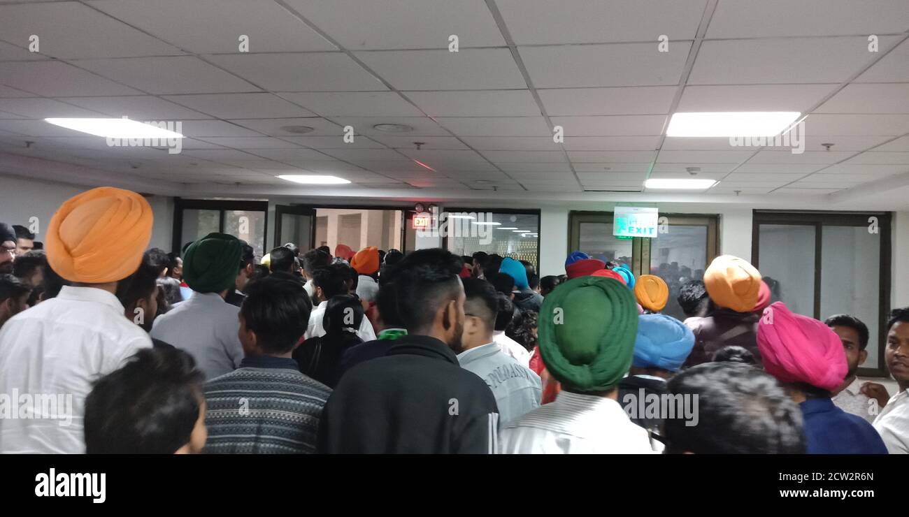 CITY DELHI, INDIA - JANUARY 25, 2020: Indian professional people crowd ...