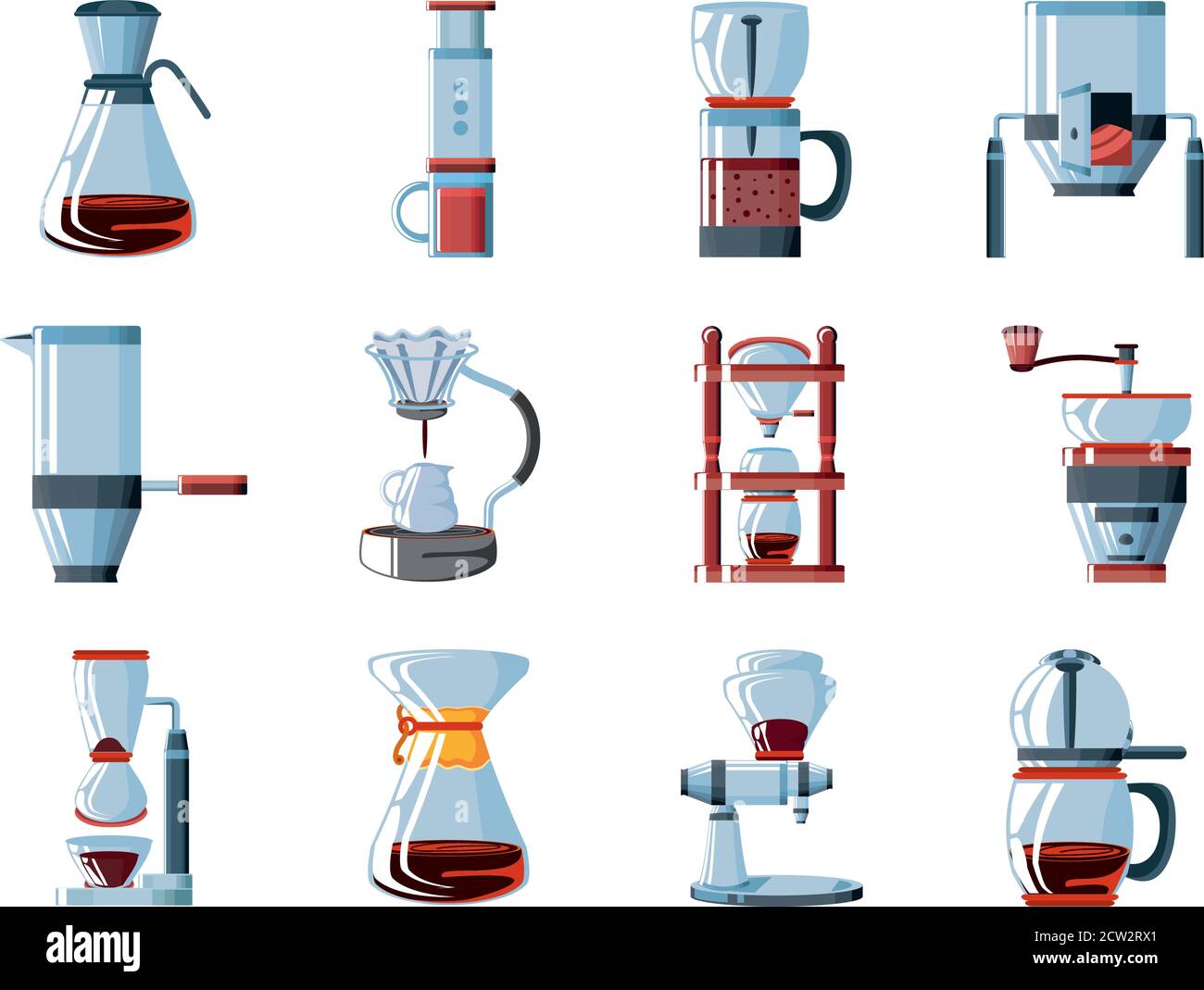 set of icons coffee tools and utensils vector illustration design Stock ...