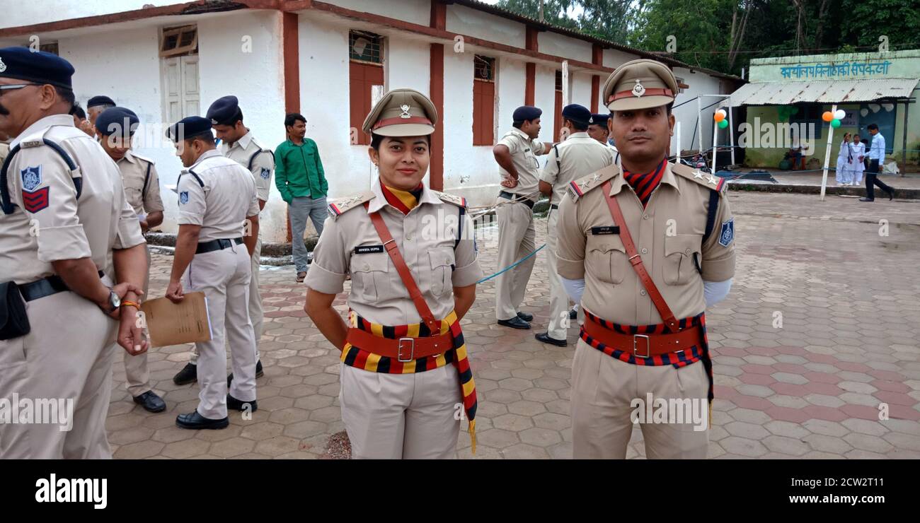 CITY KATNI, INDIA - AUGUST 15, 2019: Indian police force IPS lady and ...