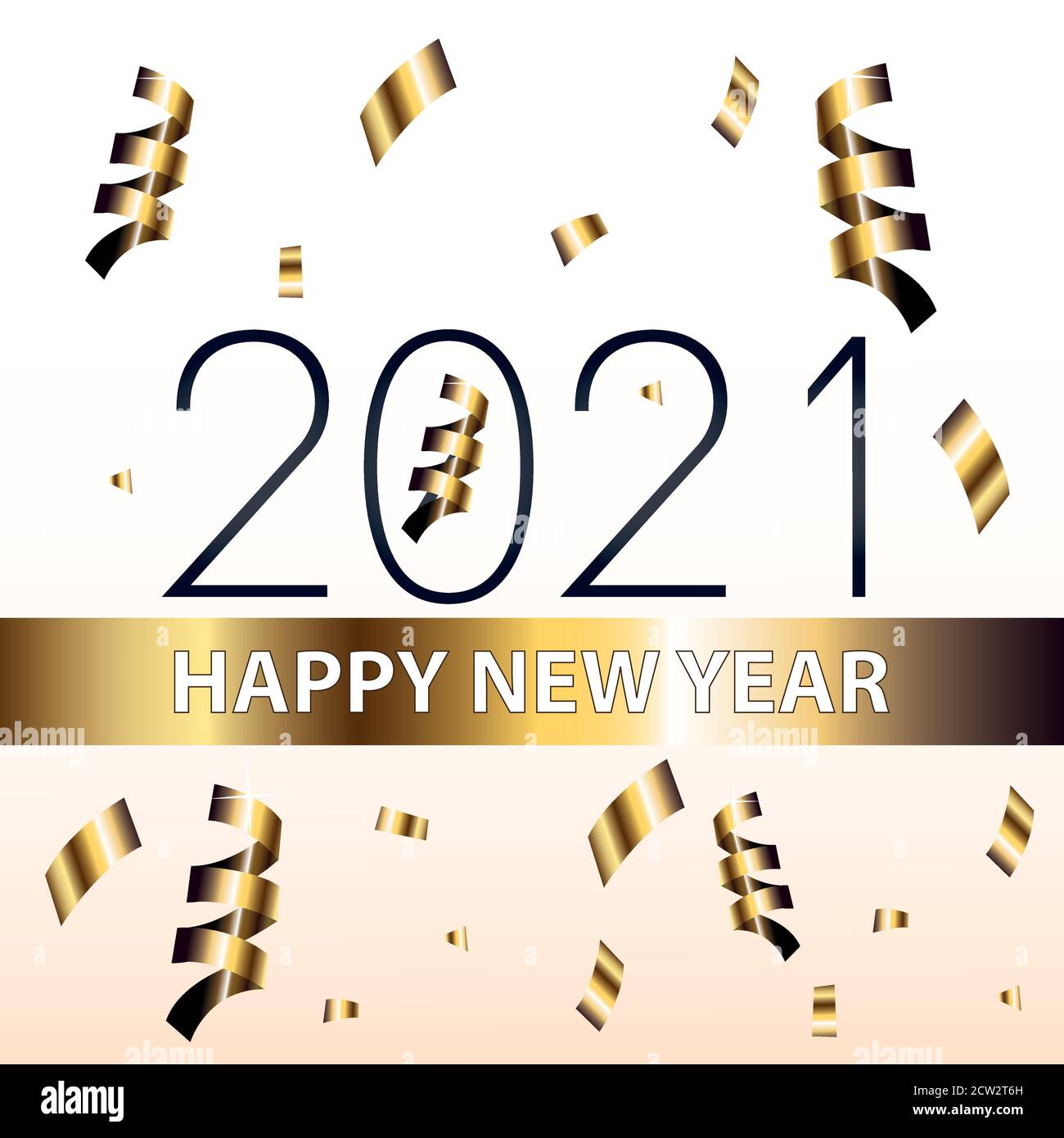 2021 Happy new year and confetti gold style design, Welcome celebrate ...