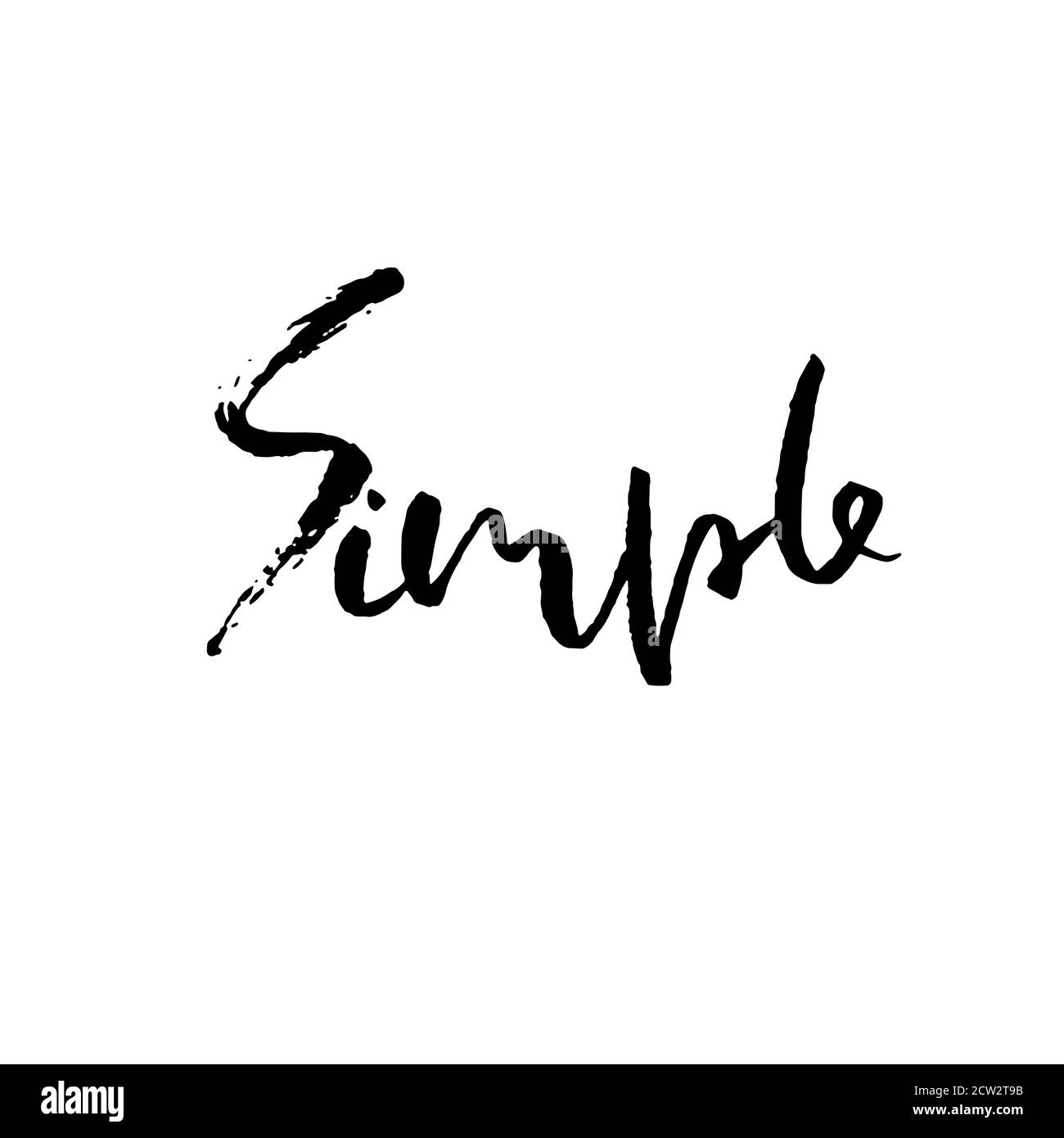 Simple. Hand drawn modern brush lettering. Typography banner. Ink ...
