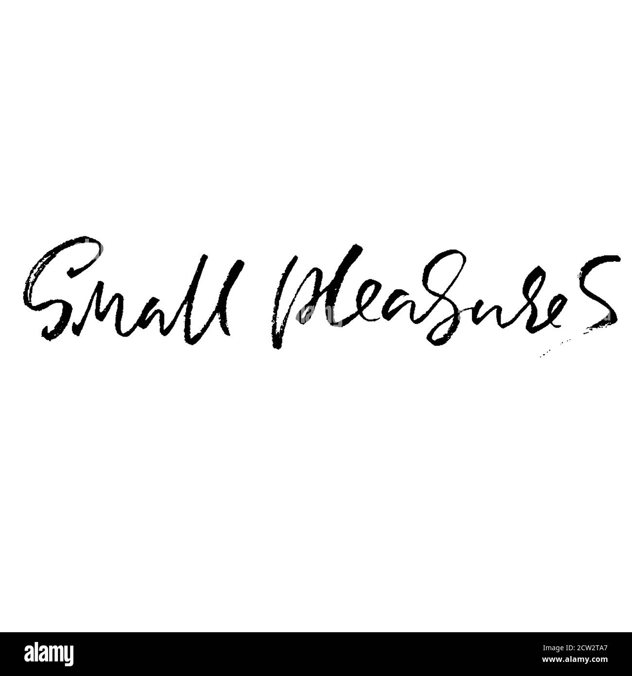 Small pleasures. Hand drawn modern brush lettering. Typography banner ...