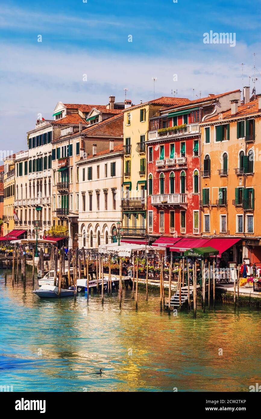 A view of the Grand Canal and surrounding architecture in Venice, Italy ...