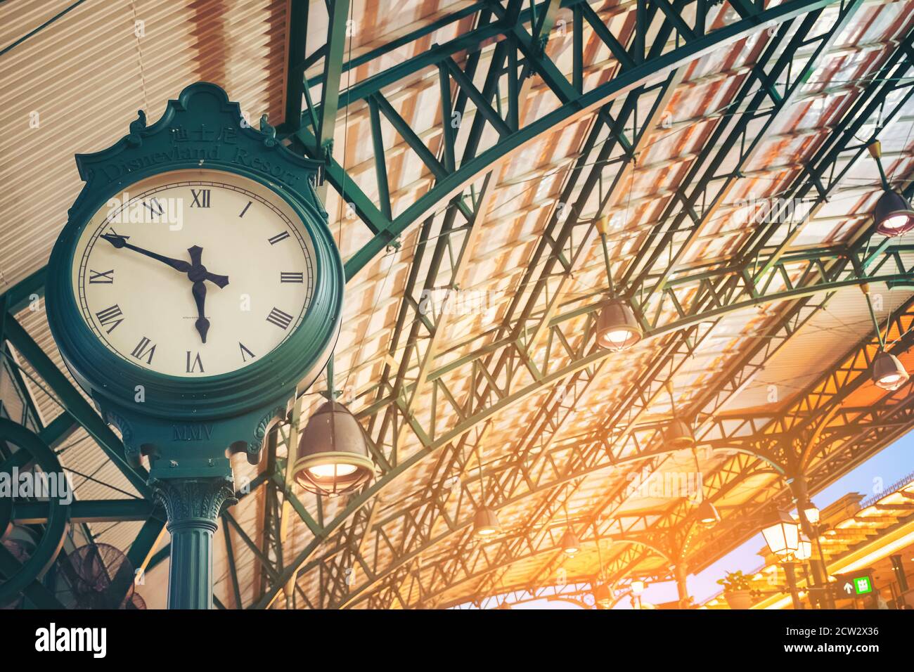 Hong Kong, China - 9 March 2019 : Disneyland Resort in Hong Kong clock ...