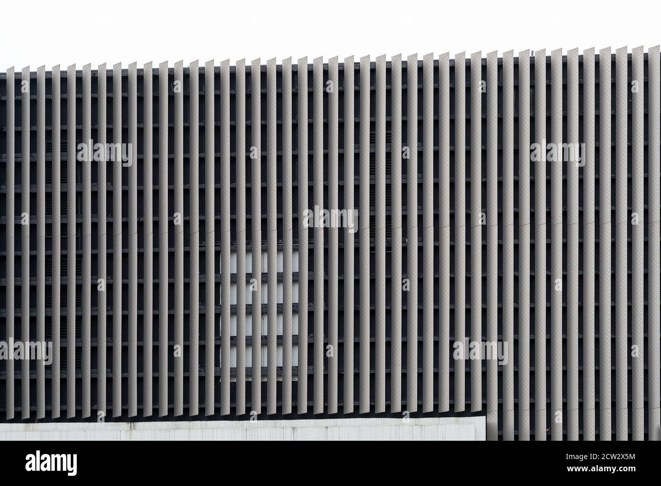 Modern building covered by Metal wall, Sheet of ribbed galvanized metal ...