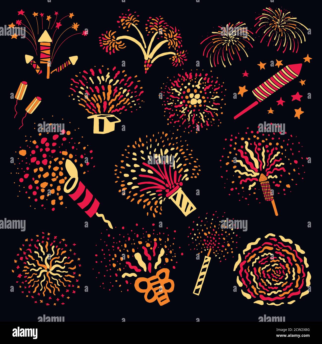 Countdown fireworks Stock Vector Images - Alamy