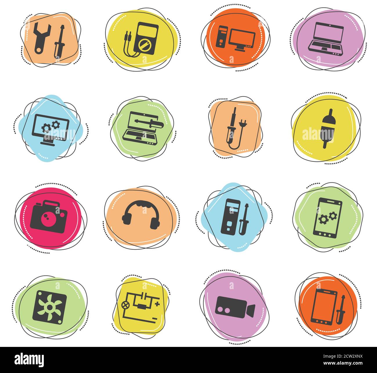 electronics repair icon set Stock Vector Image & Art - Alamy