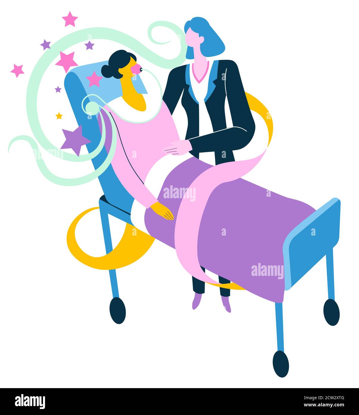 Laying on the hospital bed Cut Out Stock Images & Pictures - Alamy