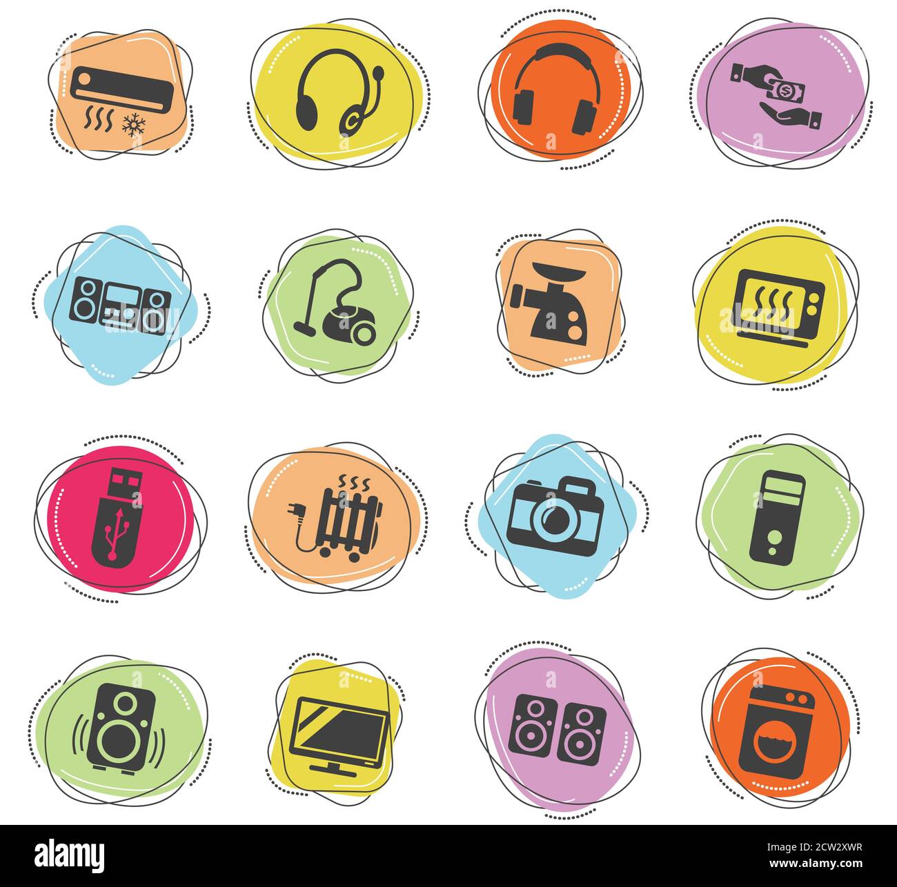 electronics supermarket icon set Stock Vector Image & Art - Alamy