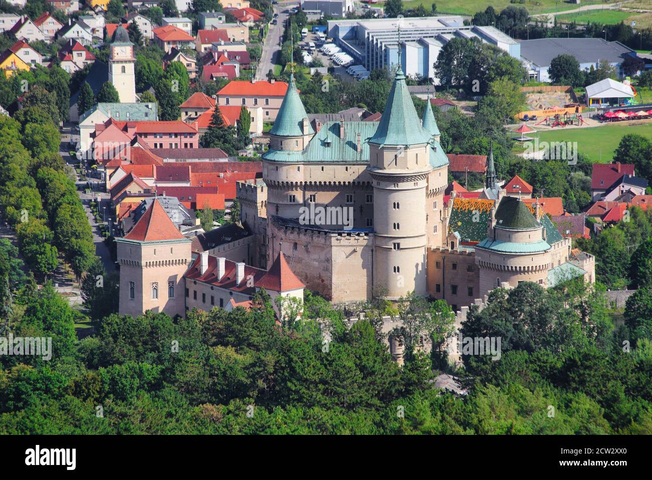 Bojnice castle from viewpoint Cajka Stock Photo - Alamy
