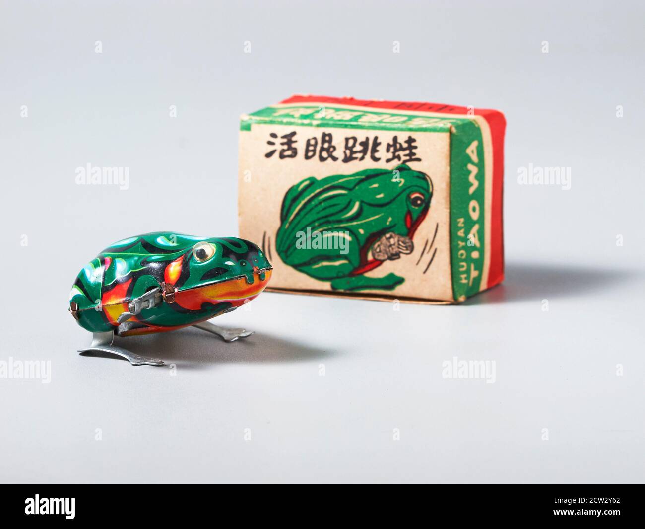 Vintage frog tin toy made in china with its packaging box Stock Photo ...