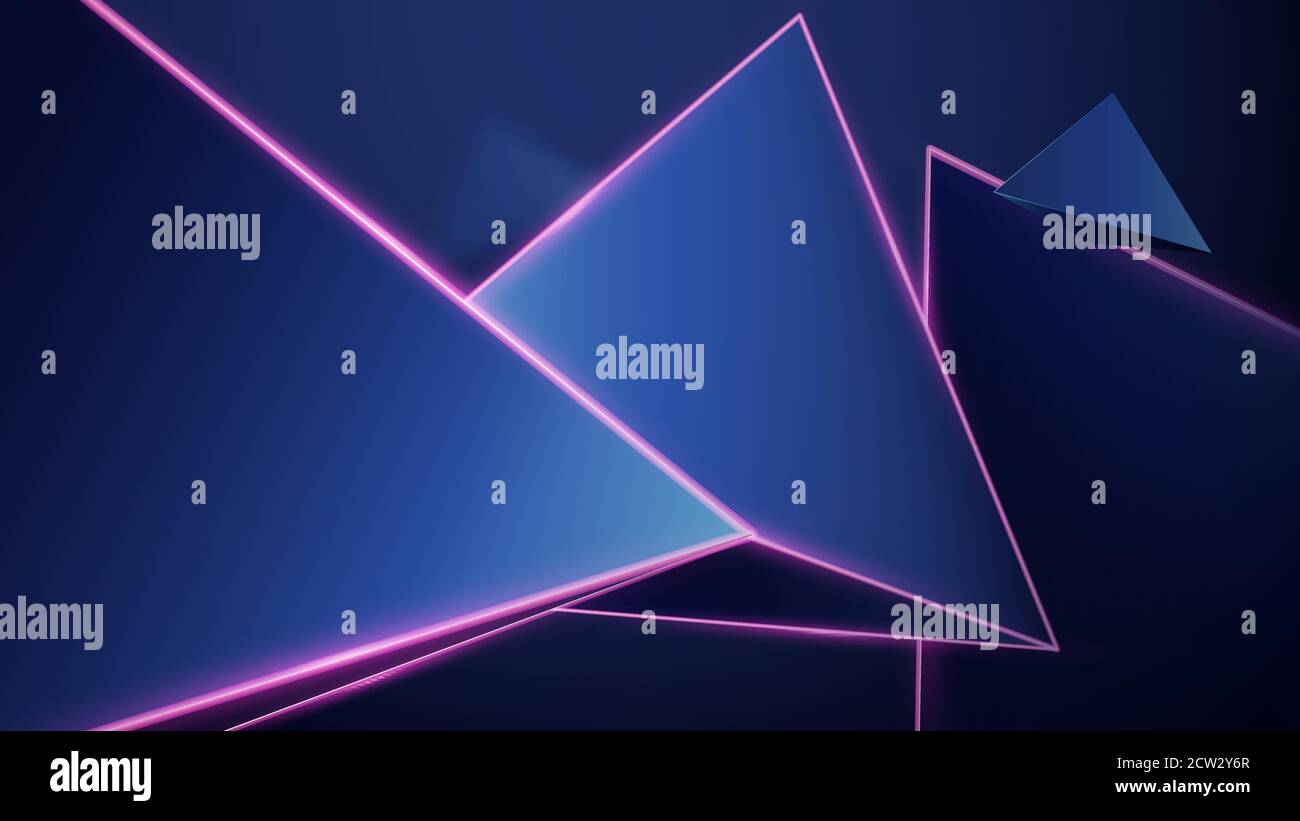 Abstract geometric low polygon background. 3D triangles and pink trim ...