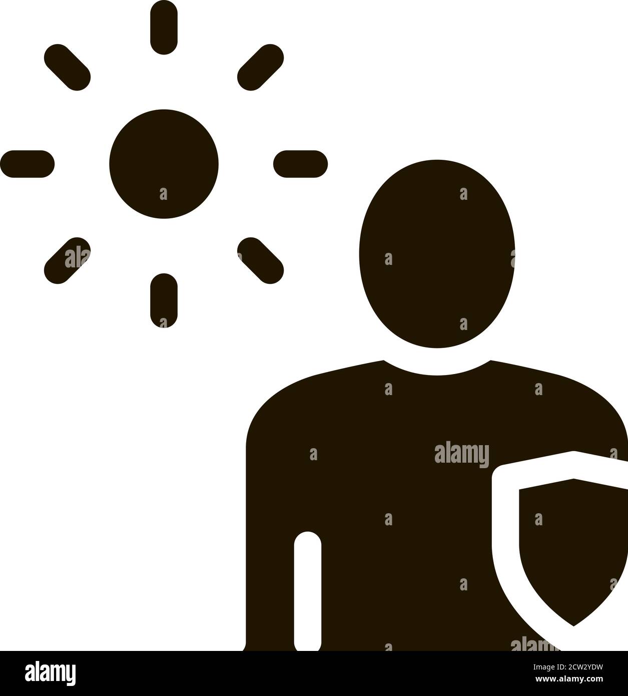 Sun Protected Man Icon Vector Glyph Illustration Stock Vector Image ...