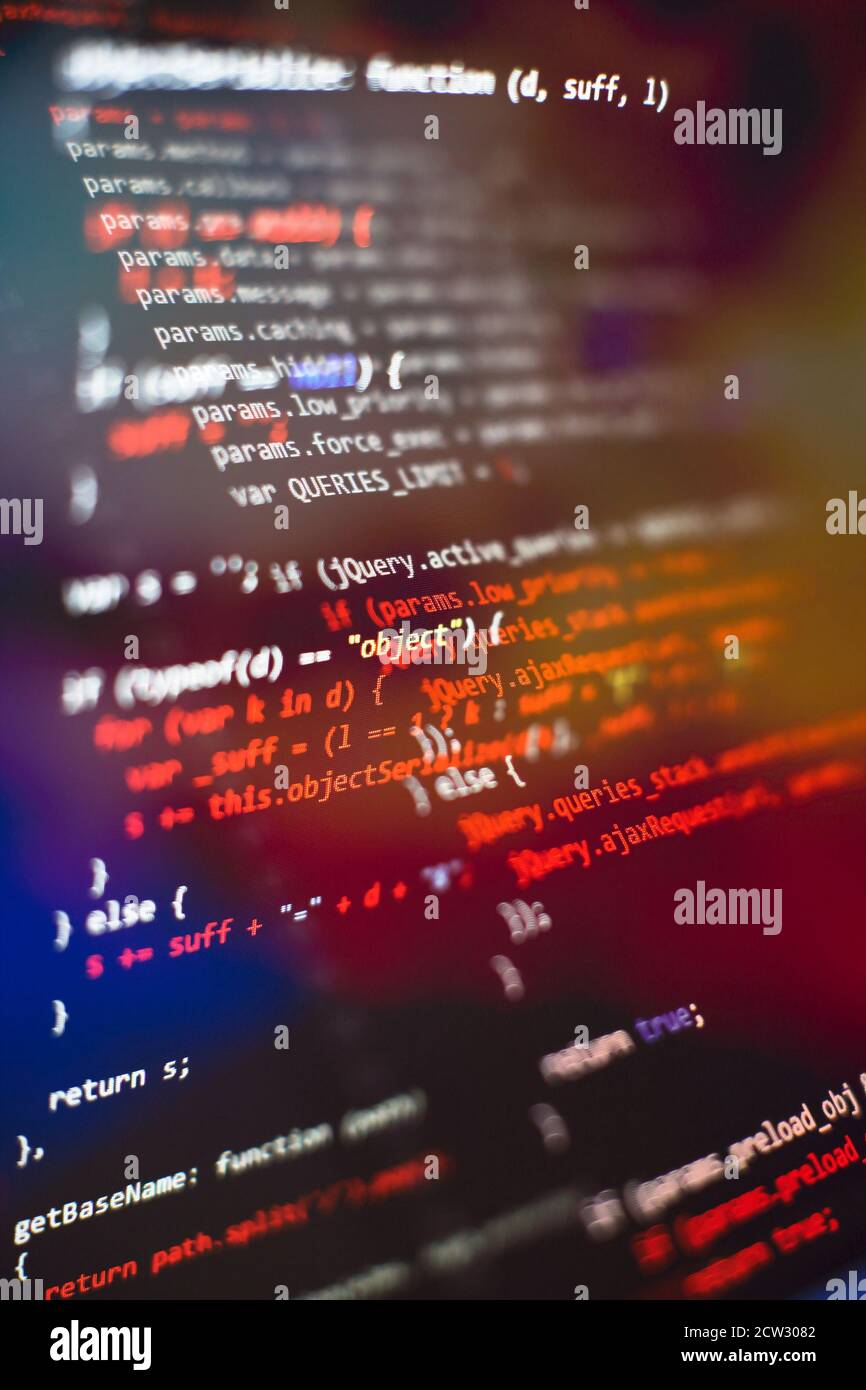 Monitor Closeup Of Function Source Codewriting Programming Functions On Laptop Big Data And