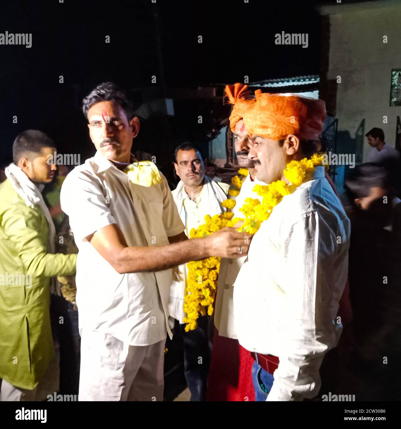 DISTRICT KATNI, INDIA - MAY 23, 2020: Indian welcome culture with ...