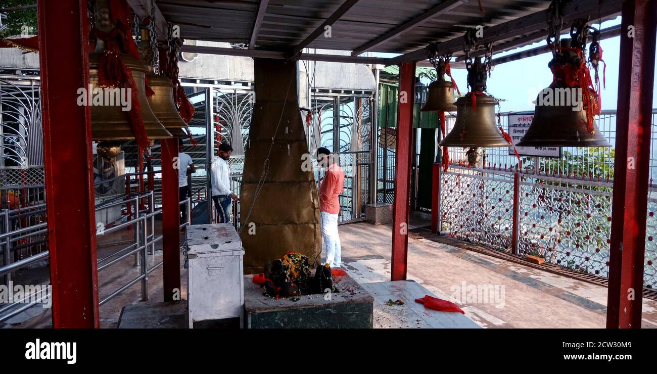 DISTRICT SATNA, INDIA - SEPTEMBER 13, 2019: BRASS metal well hanging at ...