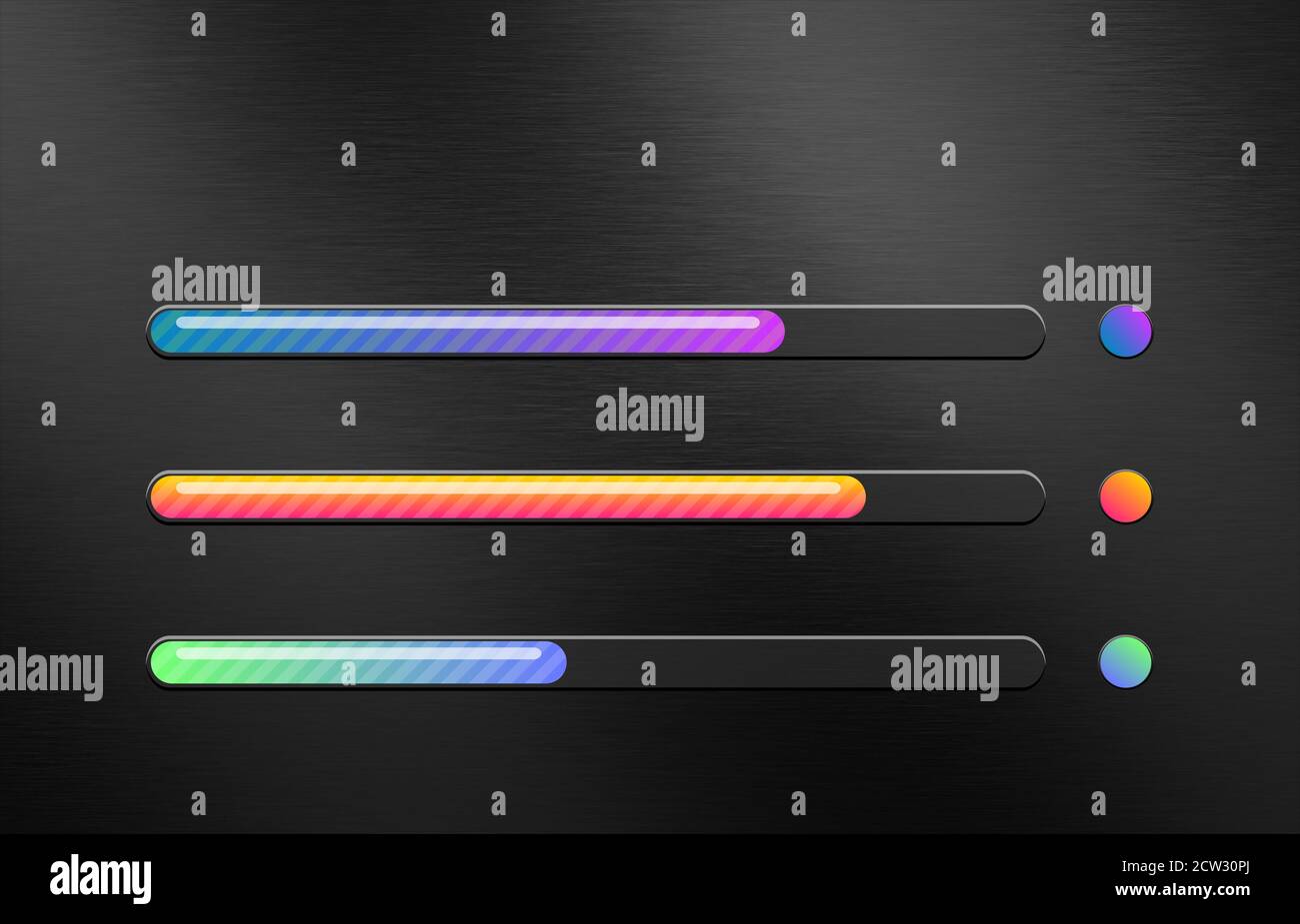 Creative colorful shiny transparent striped preloader progress bar ...