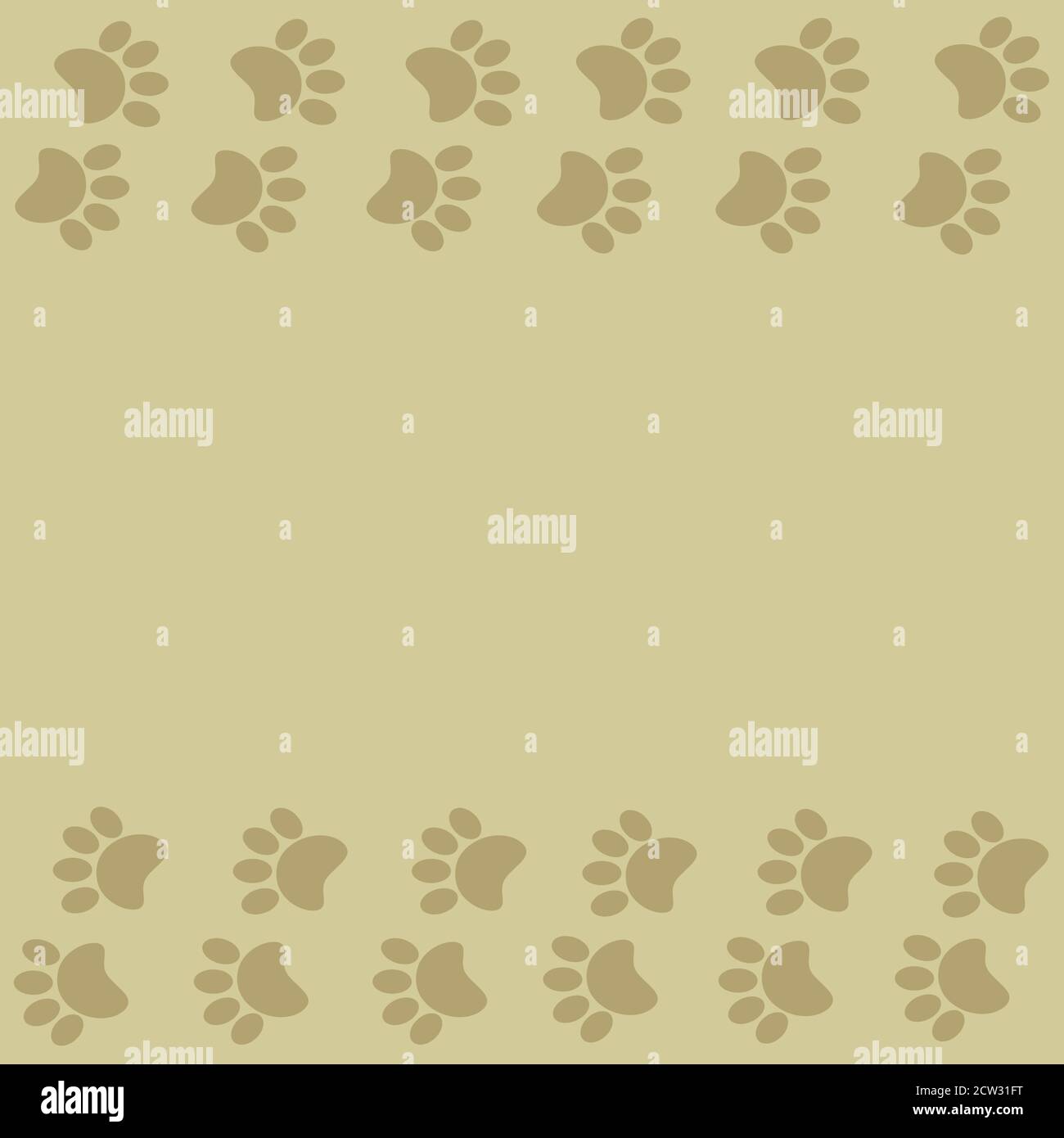 Animal paw prints background frame with empty space for your text and ...