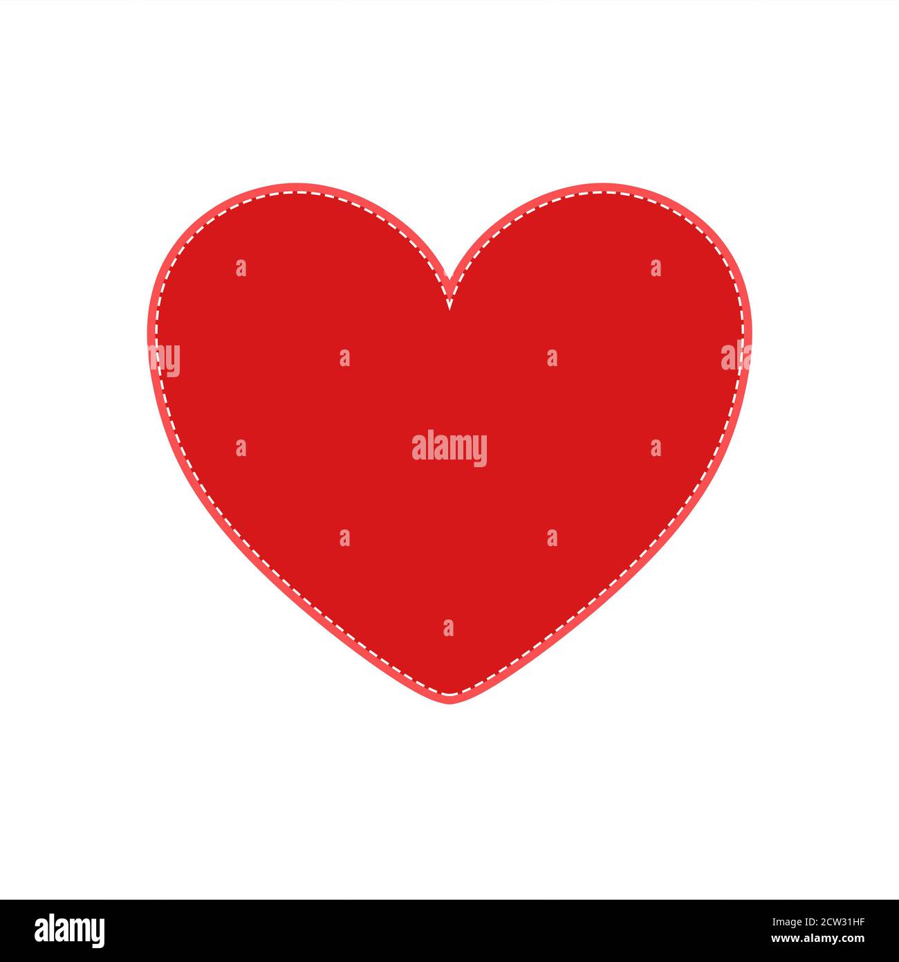 Red heart with stitches isolated on white Stock Photo - Alamy