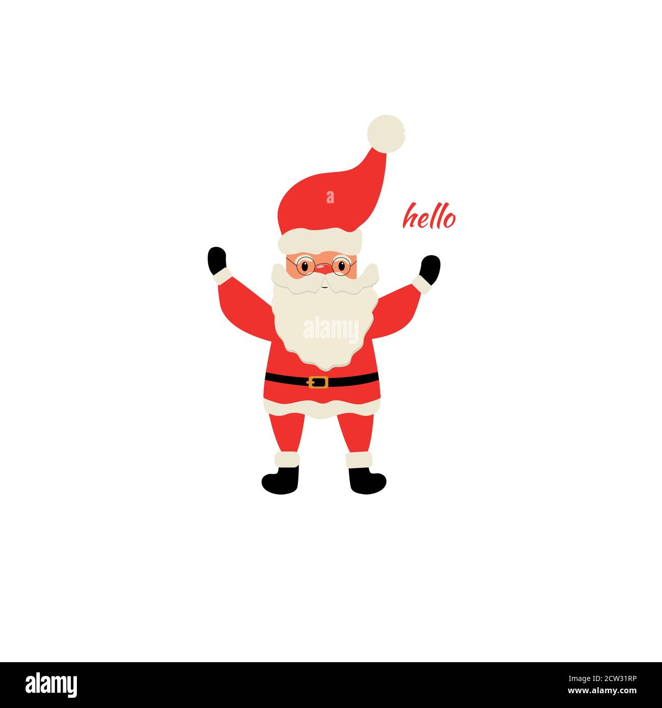 Cartoon funny santa claus waving Cut Out Stock Images & Pictures - Alamy