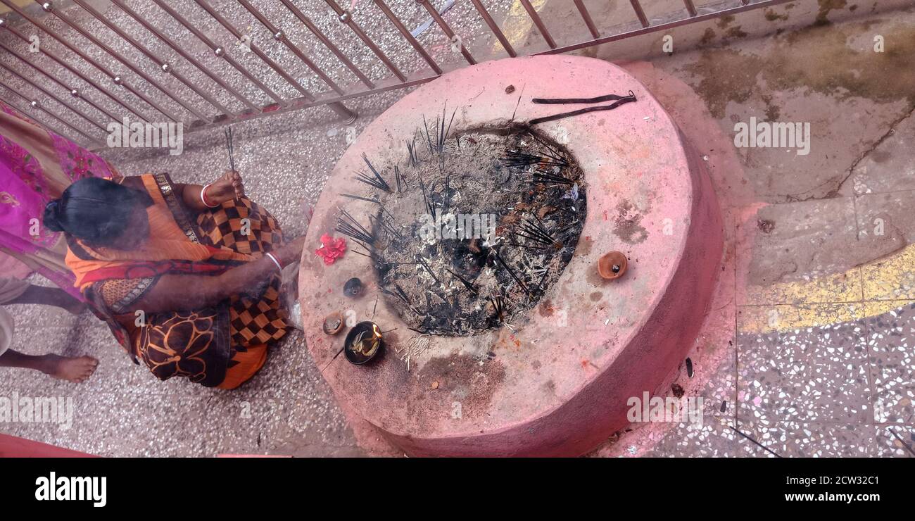 DISTRICT KATNI, INDIA - OCTOBER 04, 2019: havan kund close up picture ...