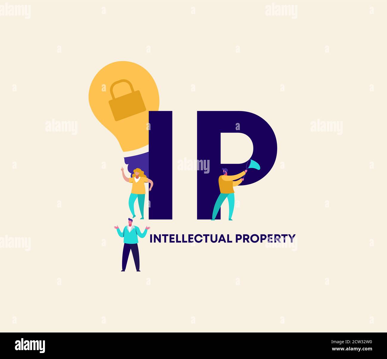 IP intellectual property. Registered mark of profitable trade and successful financial income ...