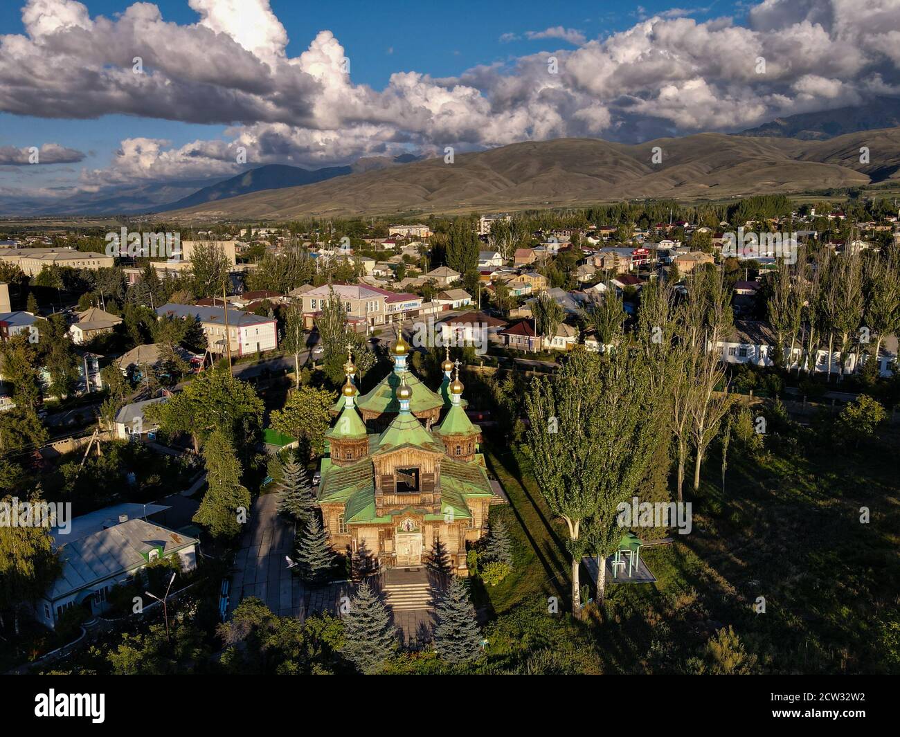 Drone photography of Karakol city in Kyrgyzstan's Issyk Kol oblast ...