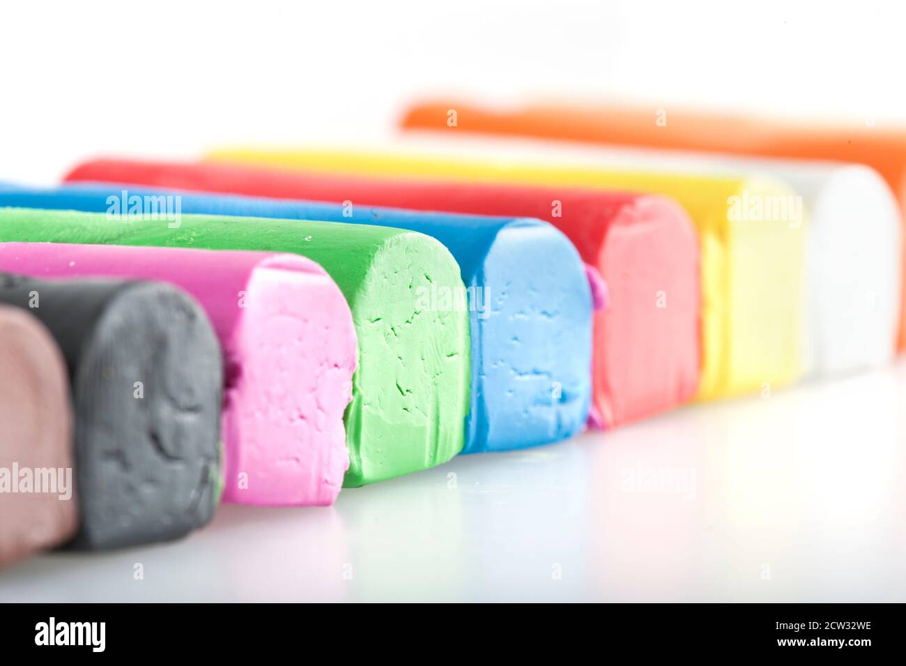 Bars of colorful modeling clay used for childern to play. Shallow DOF ...